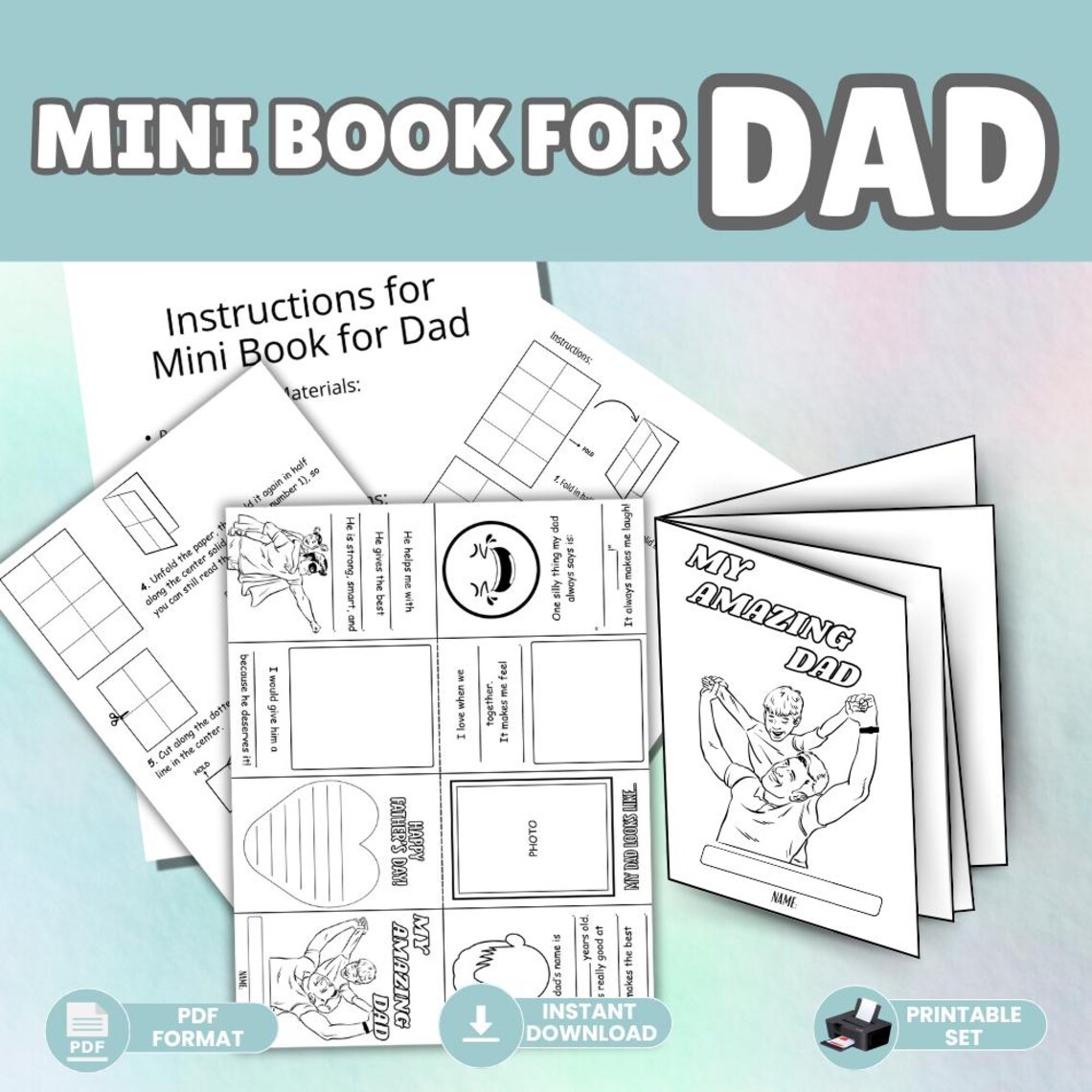 Father's Day Book, Personalized Gift for Dad, Unique Memory Journal ...