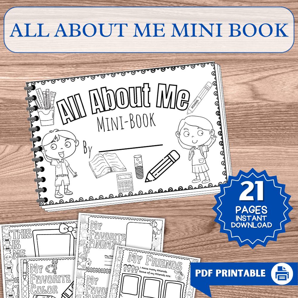 All About Me Mini Book Printable Keepsake for Kids Kindergarten ...