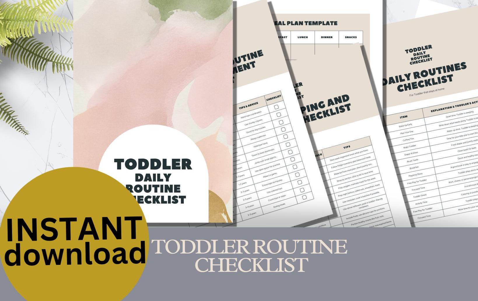 Printable Toddler Routine Checklist Daily Schedule for Nursery, Daycare ...
