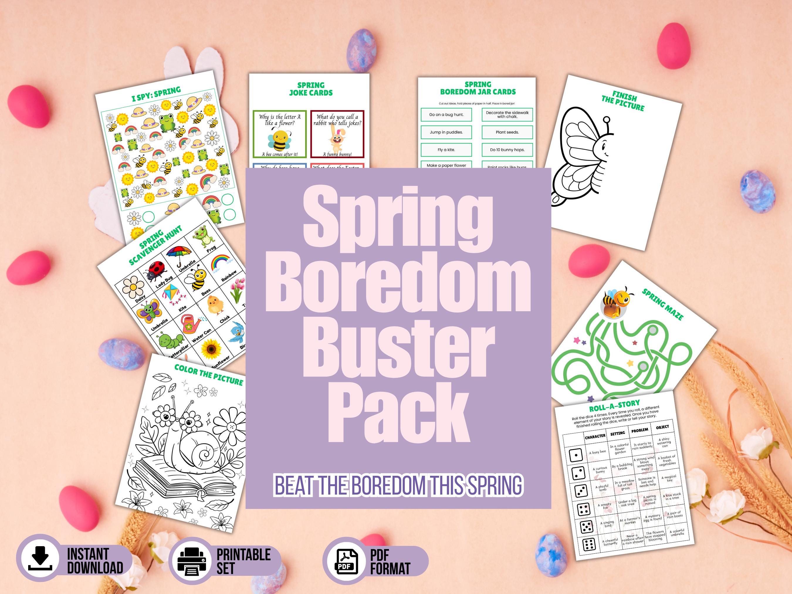 Spring Theme Color Fun Printable Art for Kids Boredom Jar Spring ...