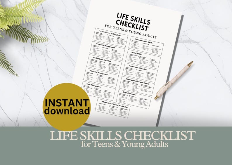 Editable Life Skills Template for Teens, Young People, Canva Design for ...