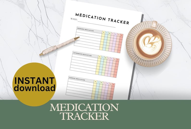 Medication Tracker, Printable Medication Log, Daily Medicine Schedule ...