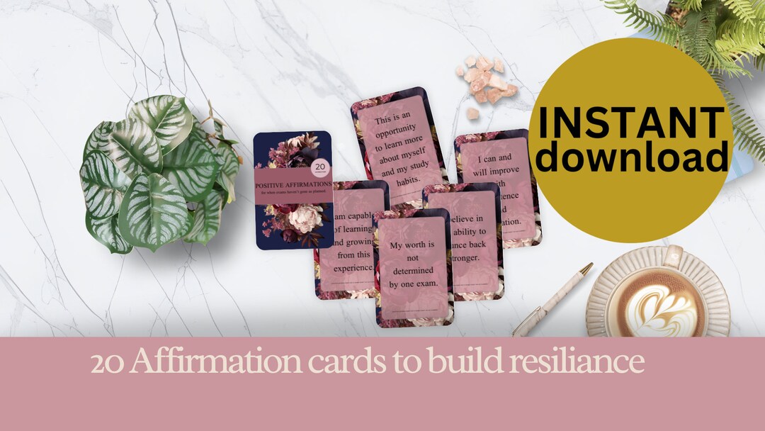 Exam Resilience Self Talk Cards Overcoming a Set Back Positive ...
