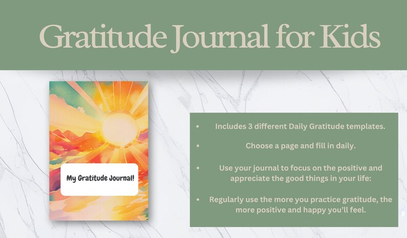 Gratitude Journal Printable for Kids Gratitude Journal for Kids Digital ...