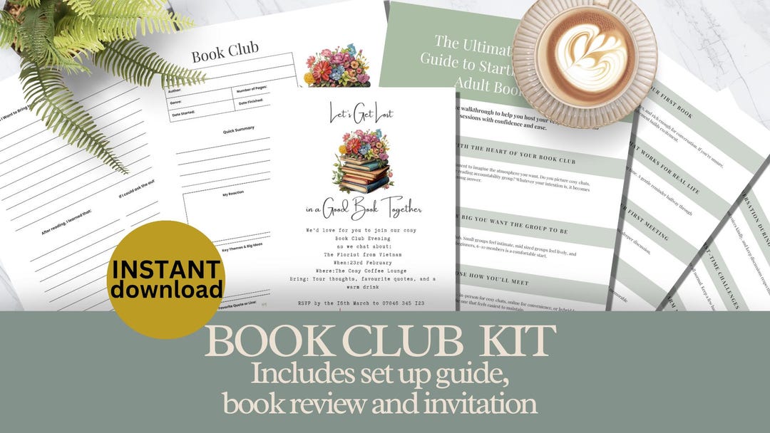 Book Club Kit Printable | Book Club Starter Guide, Review Worksheet ...