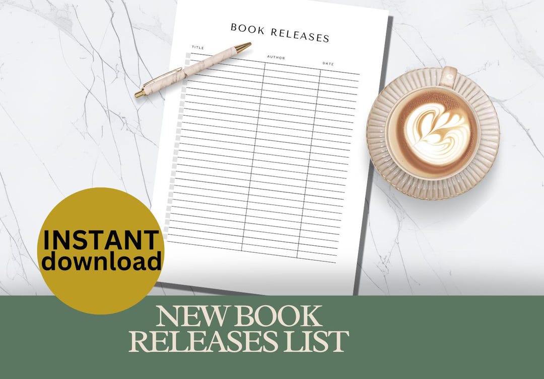 New Book Releases Tracker Printable Book Lover Wishlist Books to Buy ...
