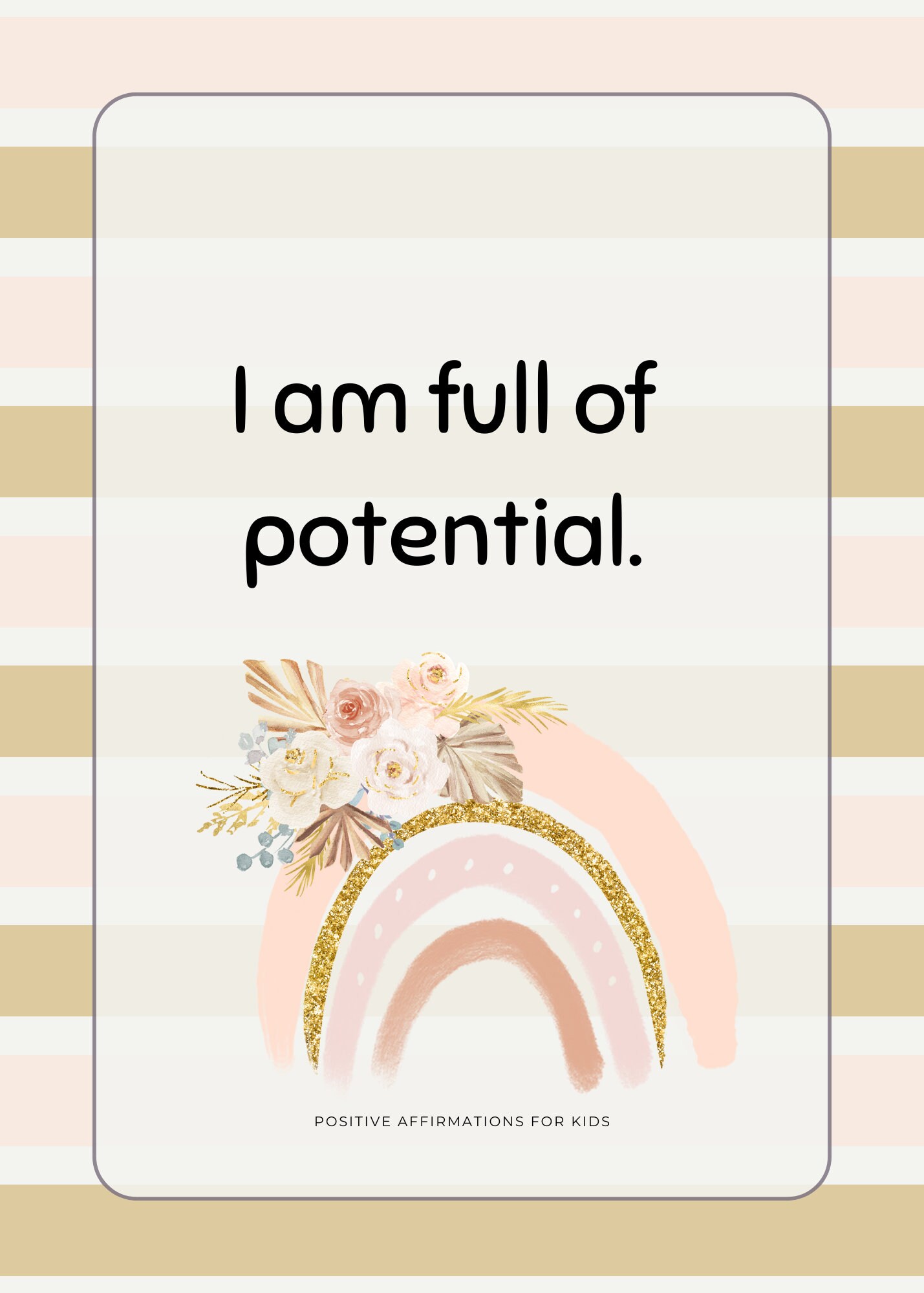 Positive Affirmations for Kids Printable, Affirmation Cards, Positive ...