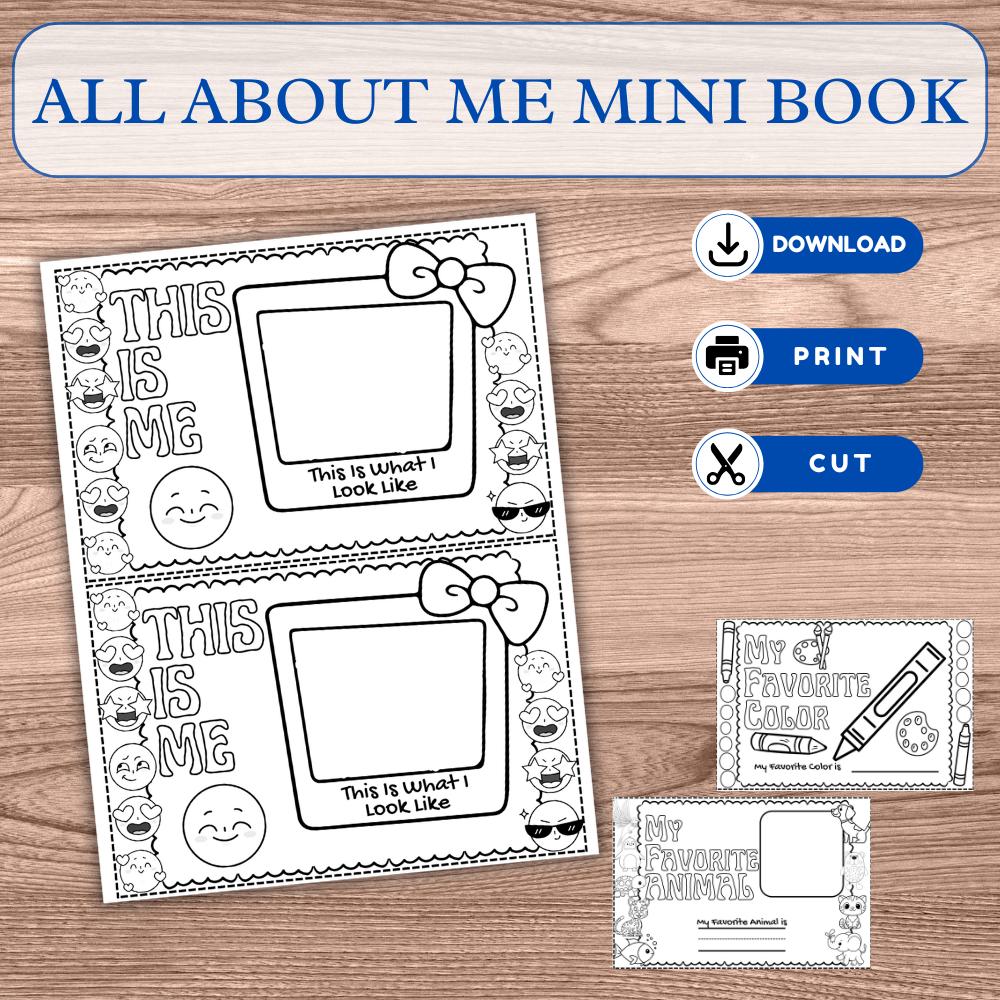 All About Me Mini Book Printable Keepsake for Kids Kindergarten ...