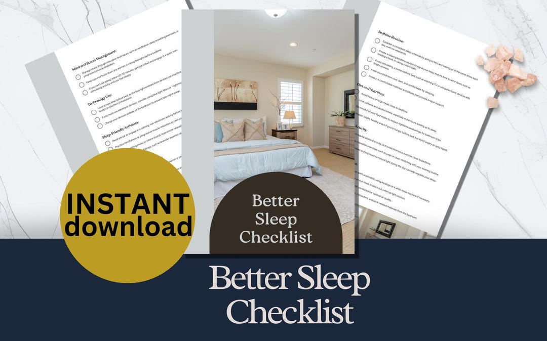 Sleep Hygiene Checklist Improve Sleep Quality Printable Bedtime Routine ...