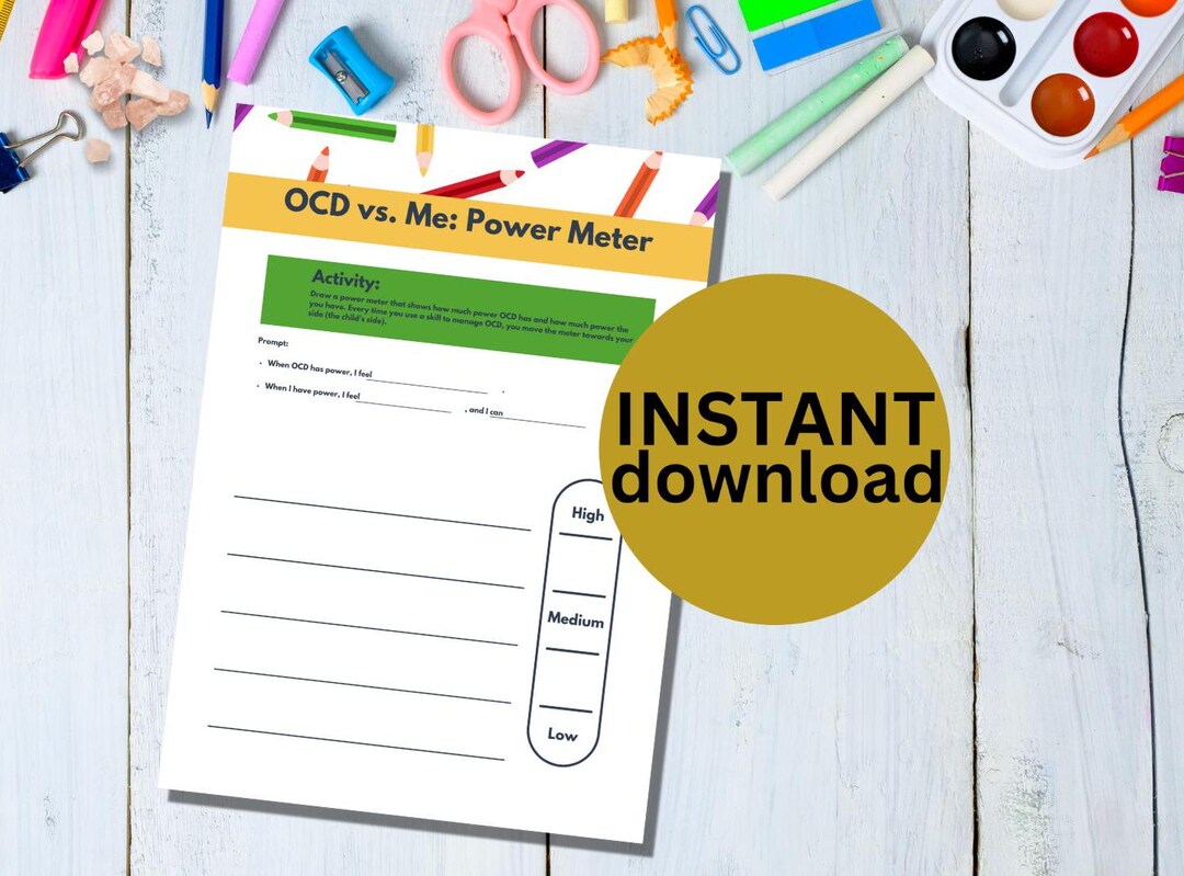 Empowering OCD Worksheet for Kids Fun Activity to Build Skills ...