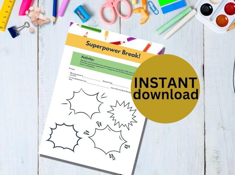 OCD Worksheets for Kids Printable My Calming Toolkit Therapy Tools My ...