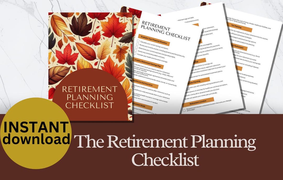 Retirement Planning Checklist Financial Planning Guide Printable ...
