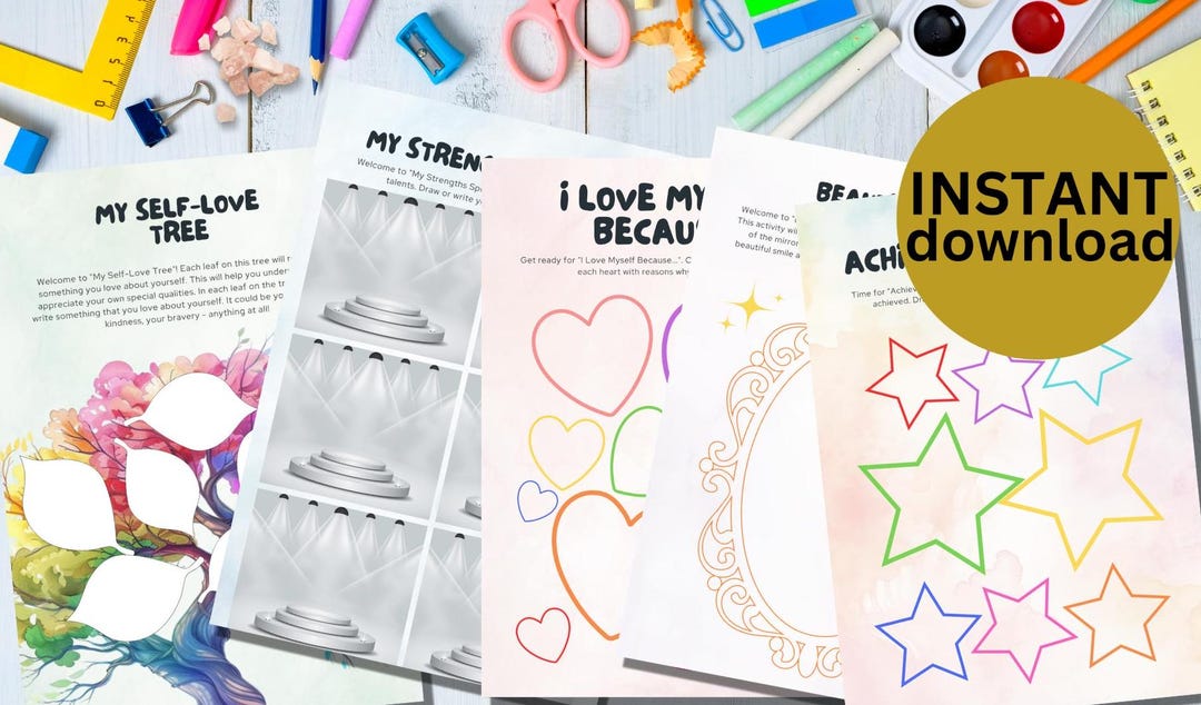 Self Love Printables for Kids - Mental Health Coloring Pages - Fun and ...