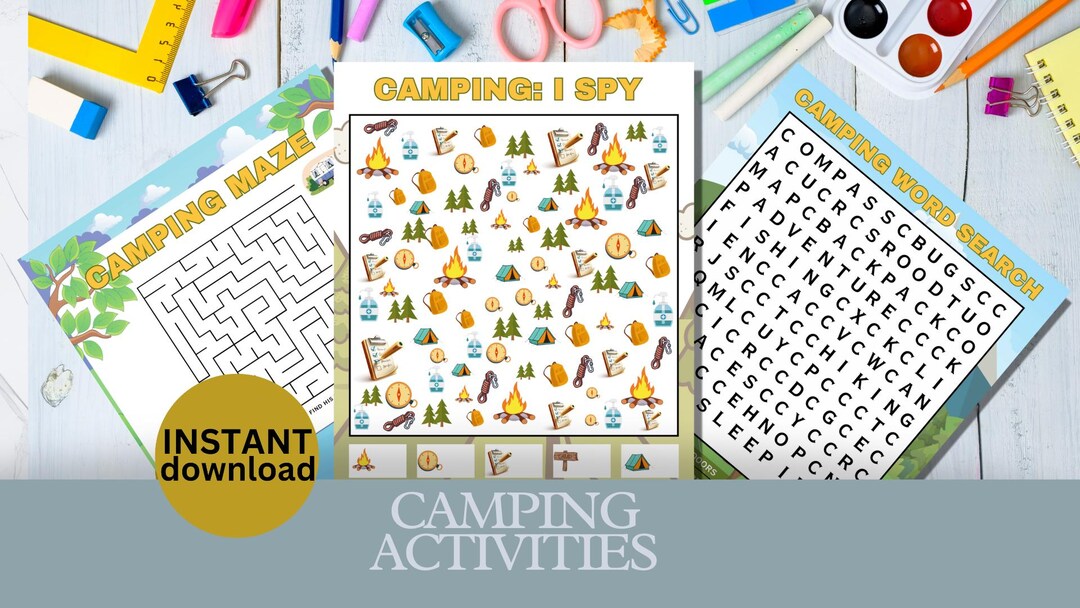 Camping Theme Wordsearch Printable Fun Outdoor Activity for Kids ...