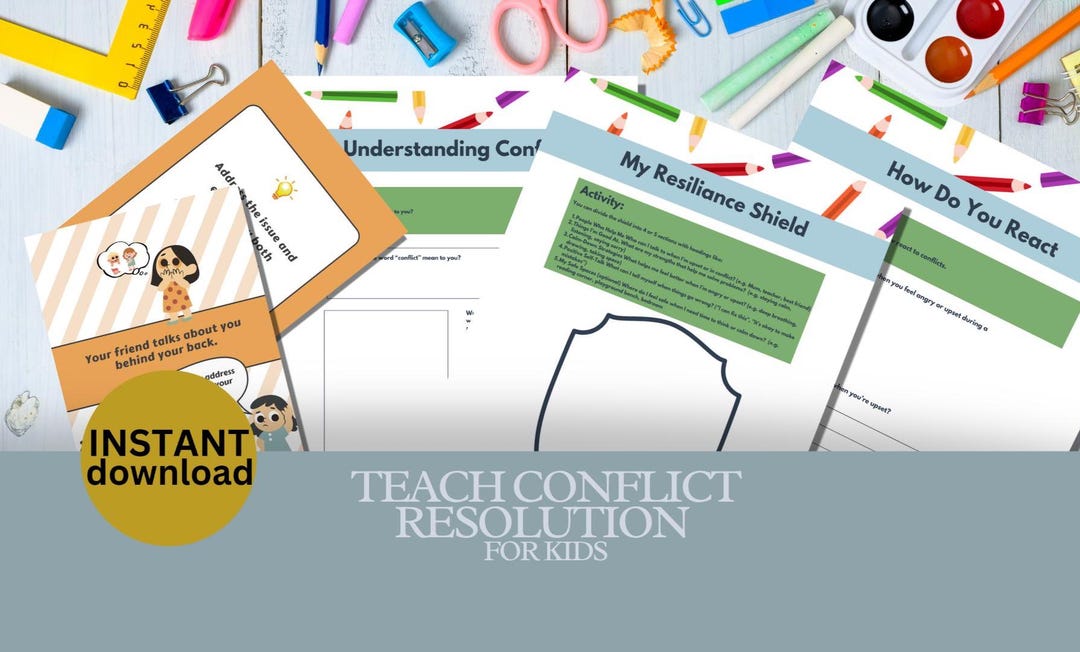 Teach Conflict Resolution Skill Cards for Kid Social Skills Flashcard ...