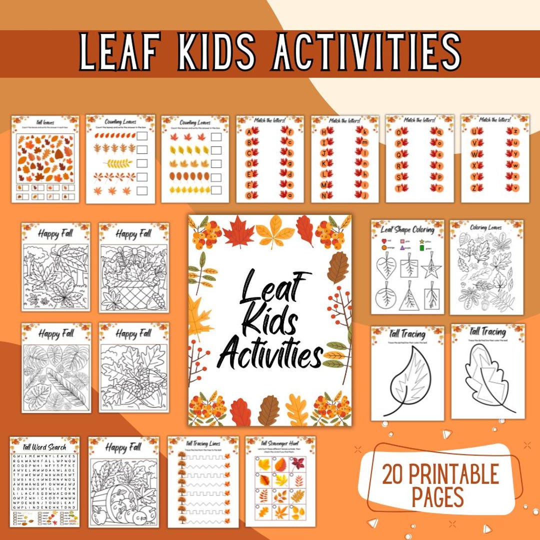 Leaf Theme Kids Activities, Printable Coloring Pages, Fall Theme ...