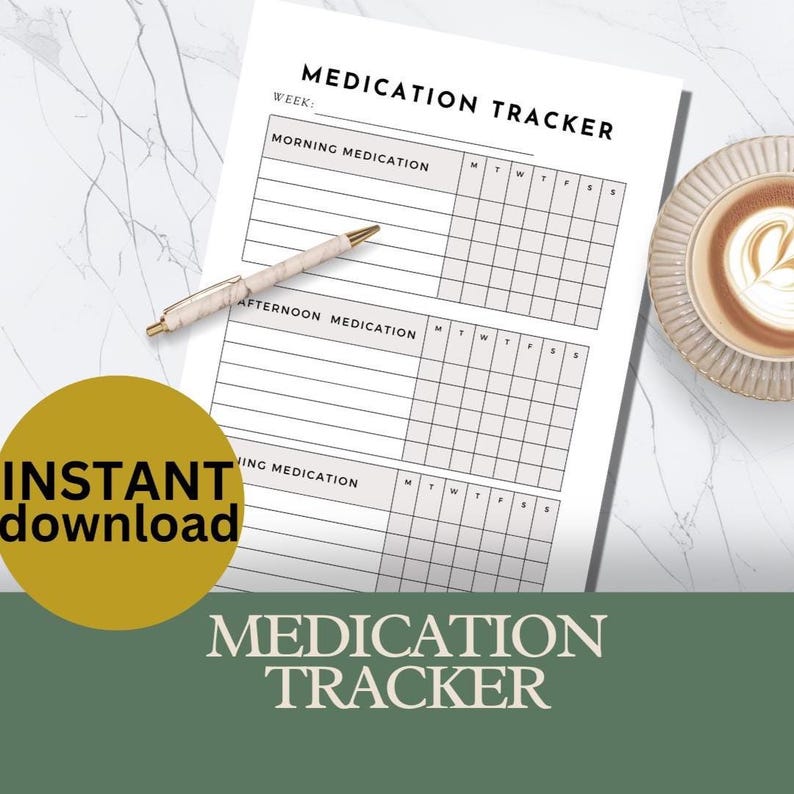 Medication Tracker, Printable Medication Log, Daily Medicine Schedule ...