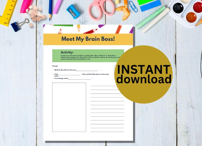 Empowering OCD Worksheet for Kids Anxiety Management for Children Build ...