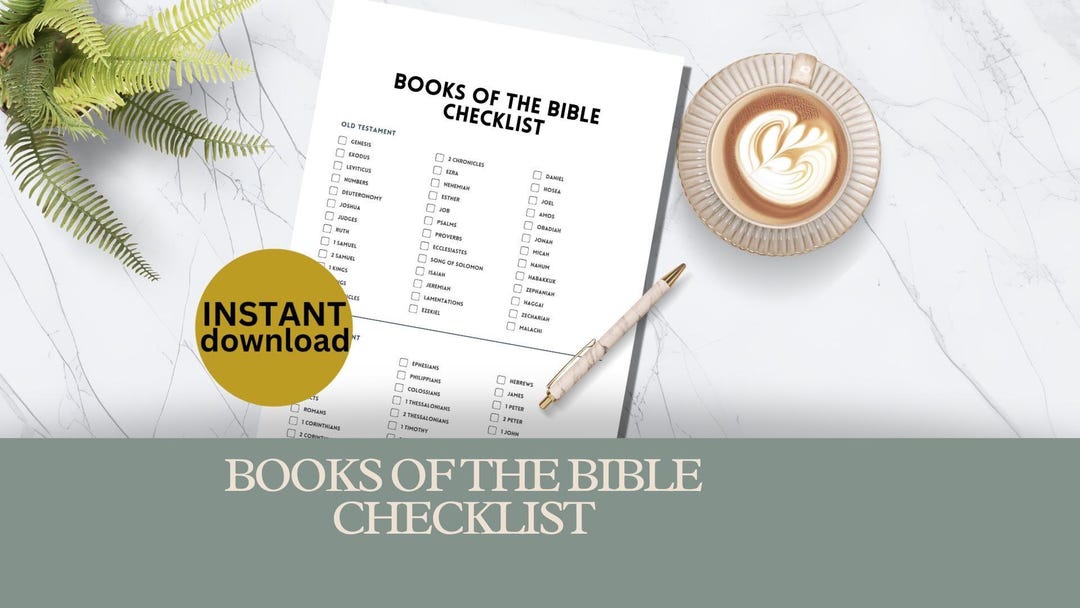 Bible Checklist, Comprehensive Guide Books for Study Printable ...
