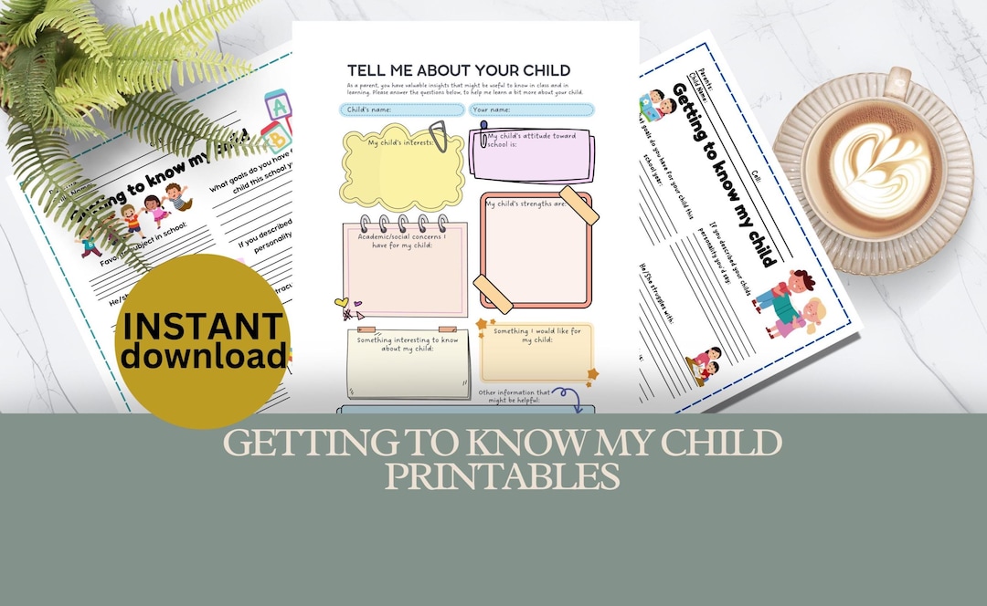 Back to School Getting to Know My Child Printable, All About Me ...