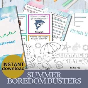 Summer Activities for Kids Fun Printable Games Boredom Busters Summer ...