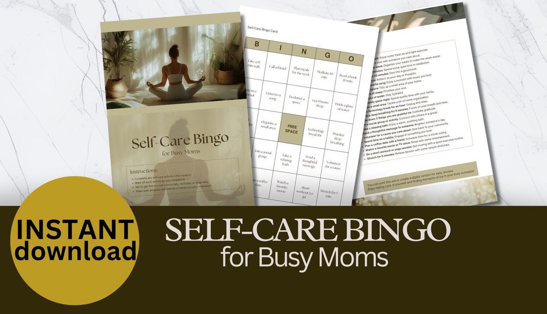 Self Love Bingo for Busy Moms Digital Download Boost Your Mood and ...