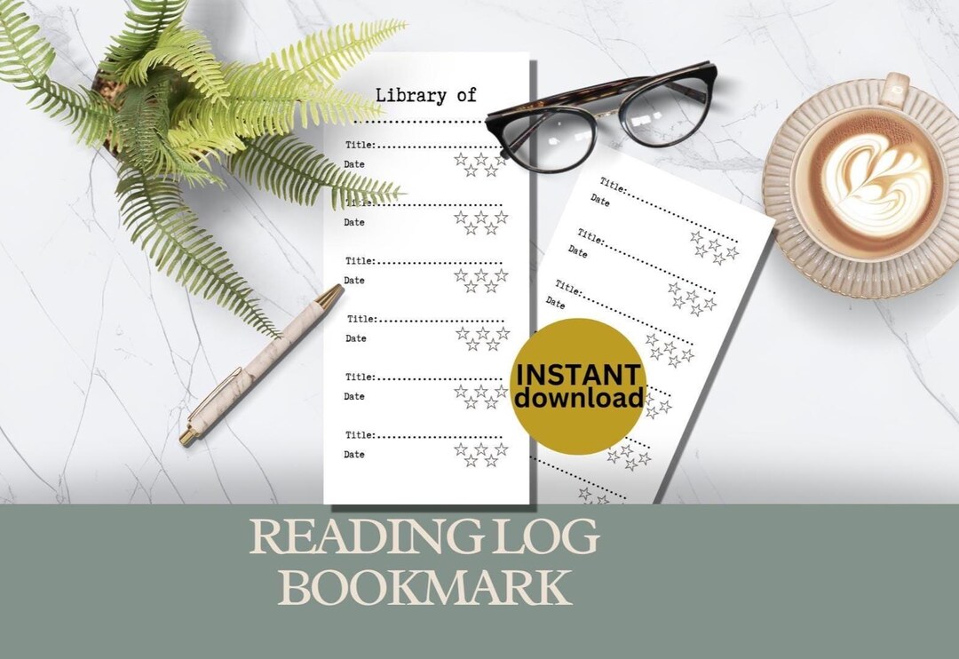 Reading Log Bookmark Printable Minimalist Reading Tracker for Kids A4 ...