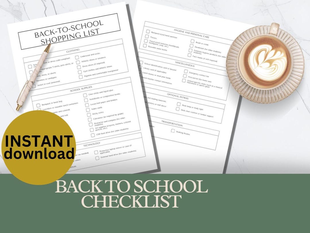 Editable Back to School Checklist Printable School Ready Checklist ...