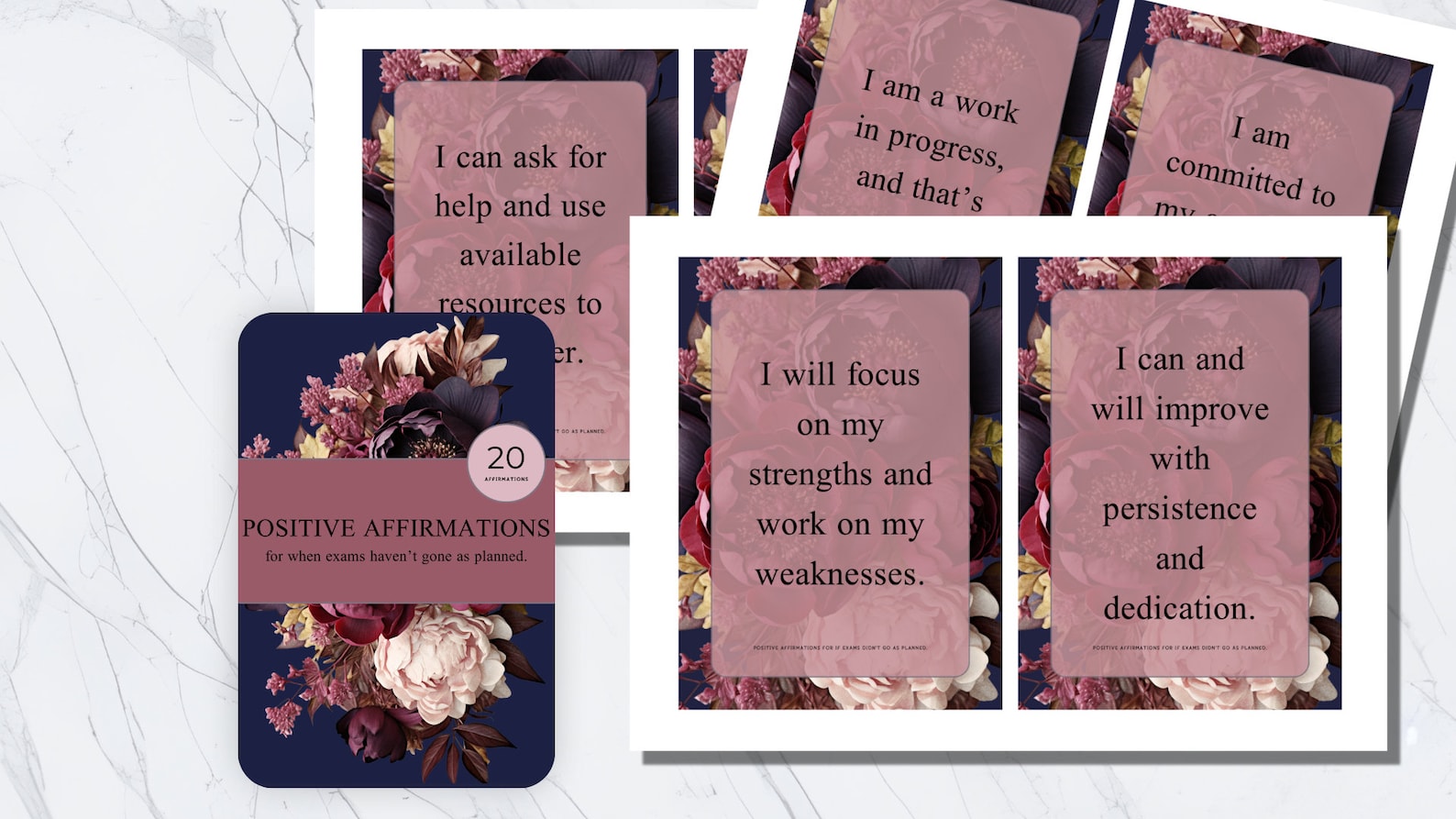 Exam Resilience Self Talk Cards Overcoming a Set Back Positive ...