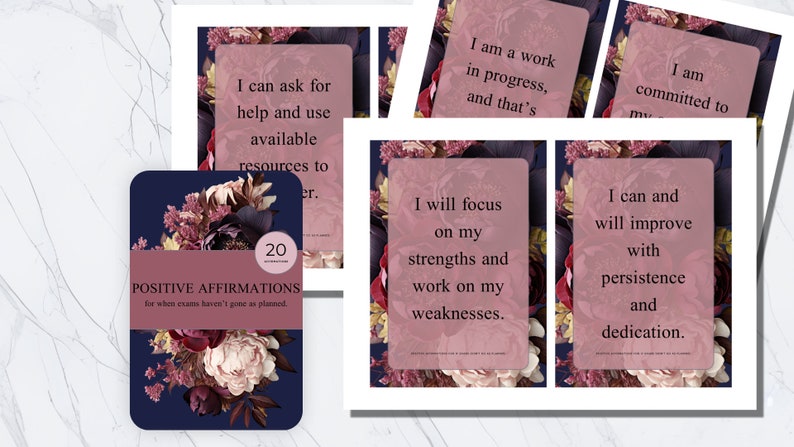 Exam Resilience Self Talk Cards Overcoming a Set Back Positive ...