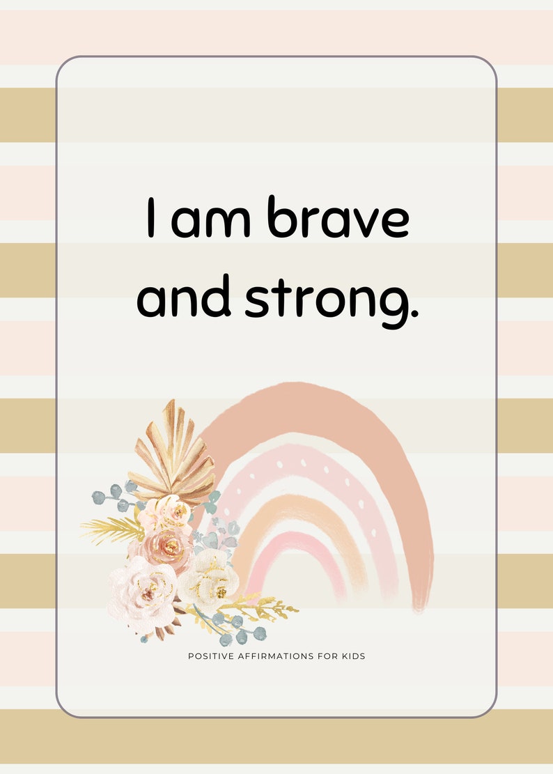 Positive Affirmations for Kids Printable, Affirmation Cards, Positive ...