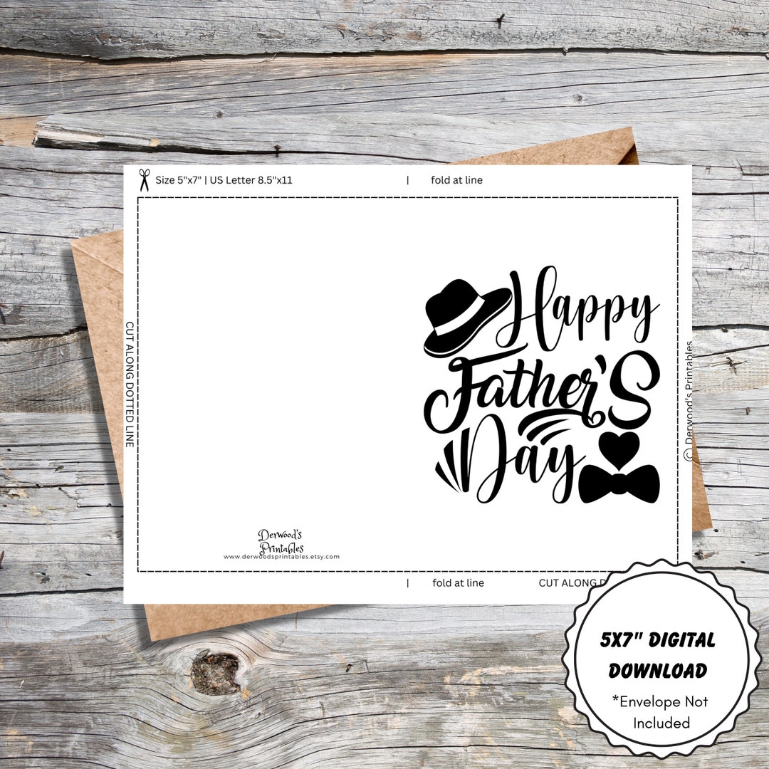 Father's Day Card, Simple Father's Day Card, Instant Download, 5x7 ...