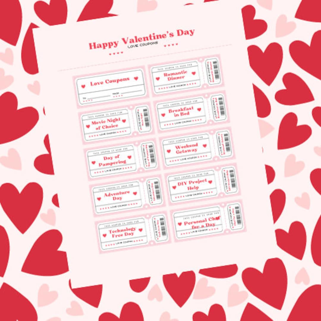Valentine's Day Love Coupons, Love Coupons, Adult Time Coupons - Etsy