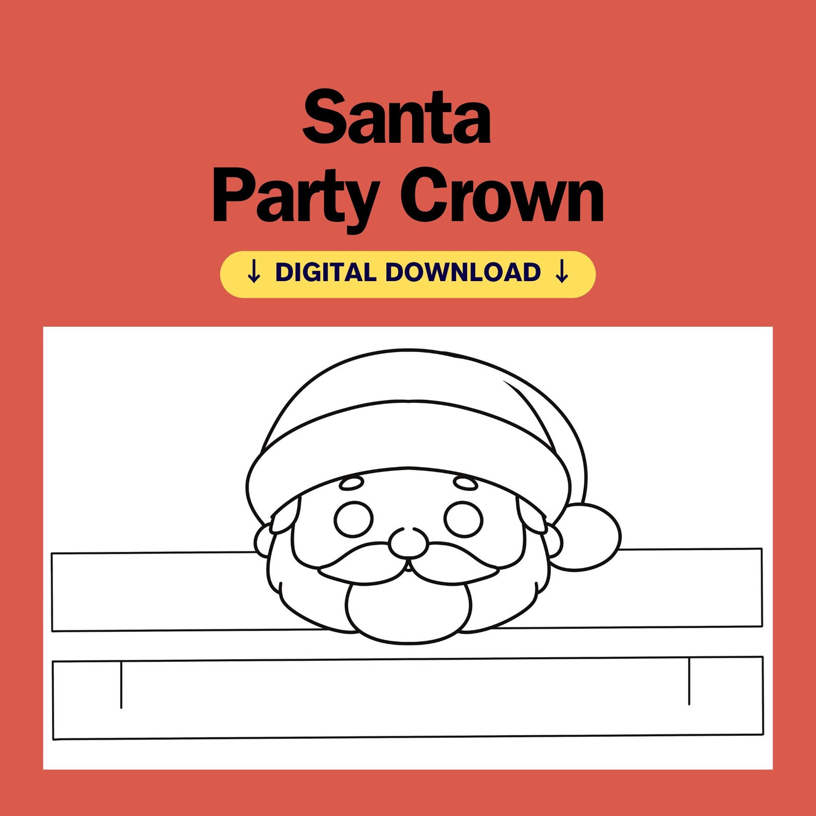 DIY Colorable Santa Christmas Hat Printable Santa Claus - Etsy