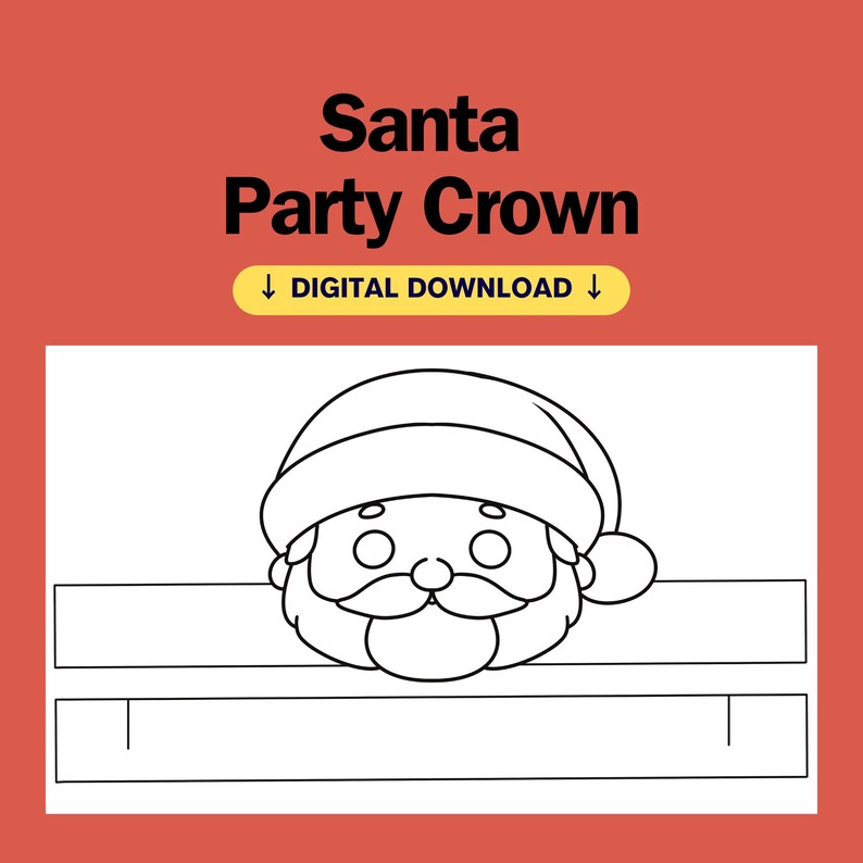 DIY Colorable Santa Christmas Hat Printable Santa Claus - Etsy
