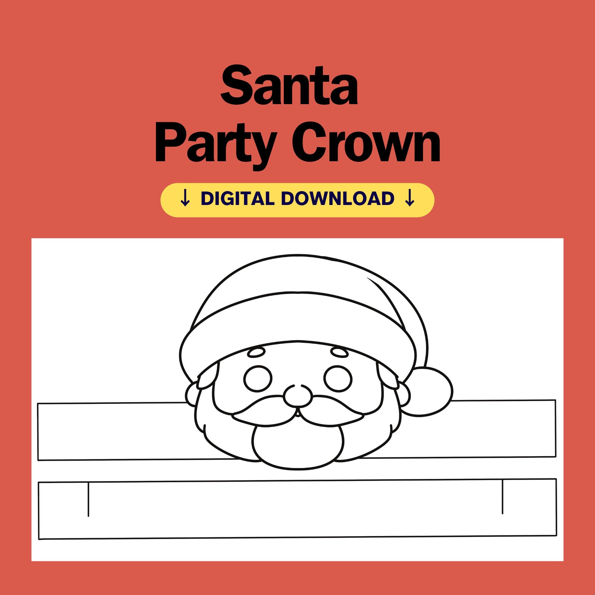 DIY Colorable Santa Christmas Hat Printable Santa Claus - Etsy