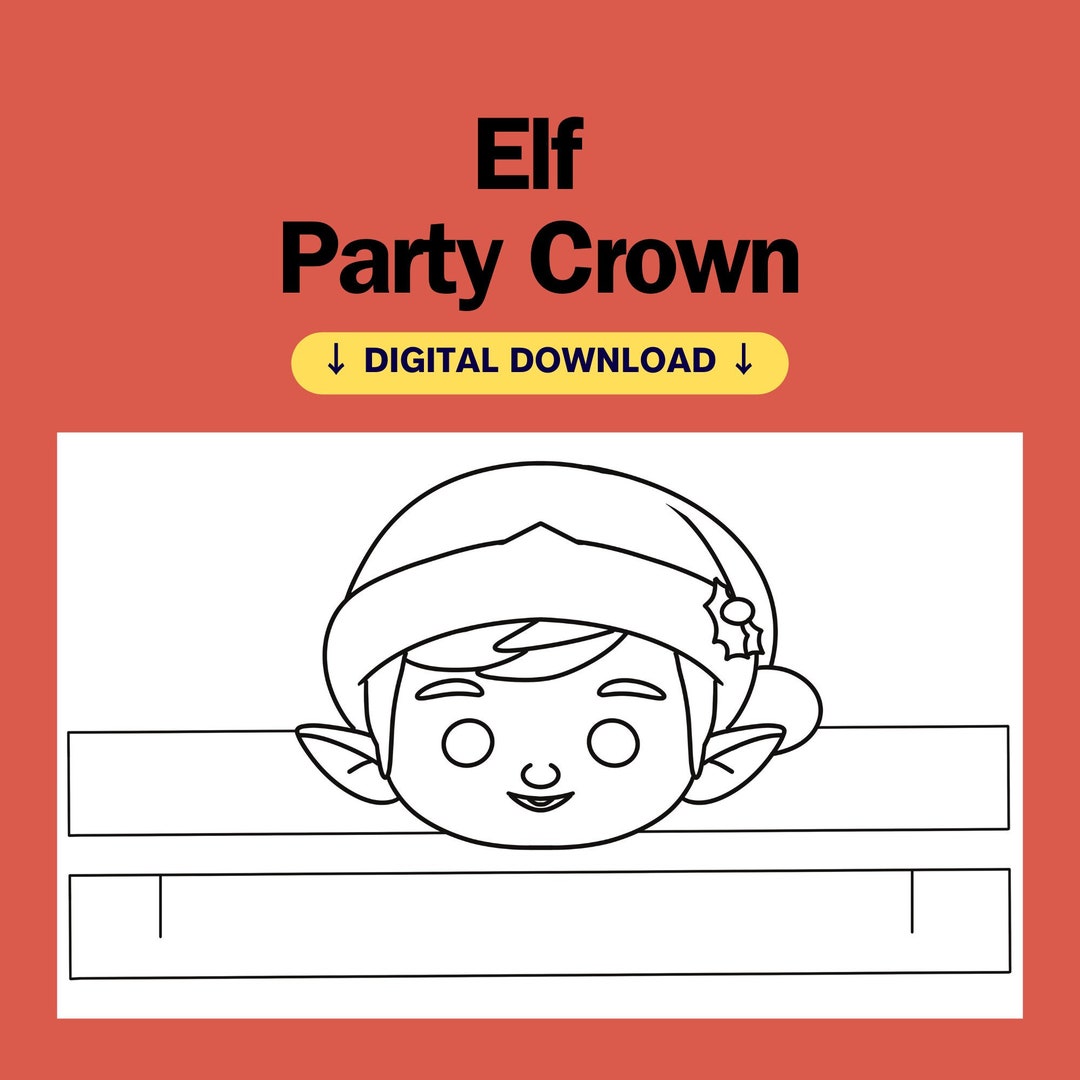 Printable Elf Hat Craft for Coloring, DIY Festive Elf Headwear ...