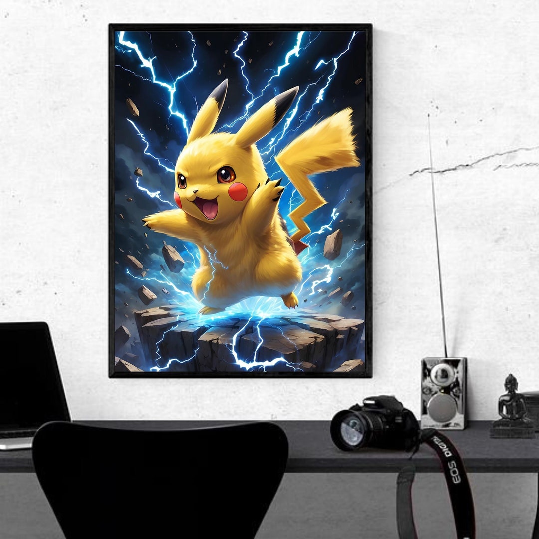 Game Boy Pikachu Art Print: Retro Gaming Wall Décor (digital Download ...