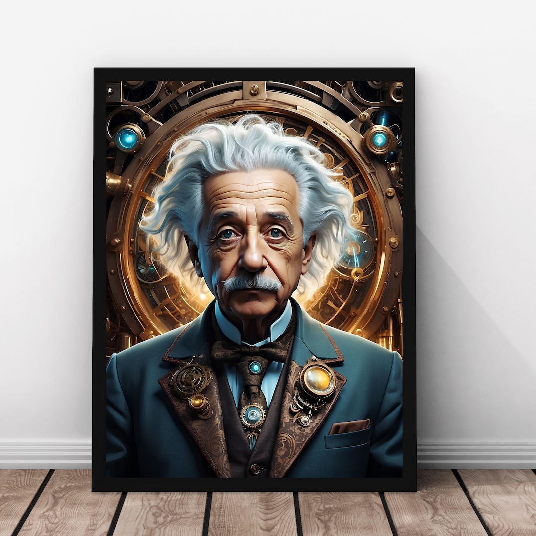 Albert Einstein Digital Print, Science Lover Gift Idea, Physics Wall ...