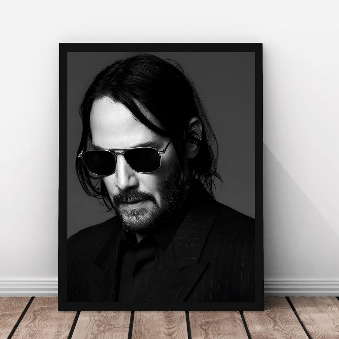 Keanu Reeves Portrait Print: Hollywood Action Movie Star Art (digital ...