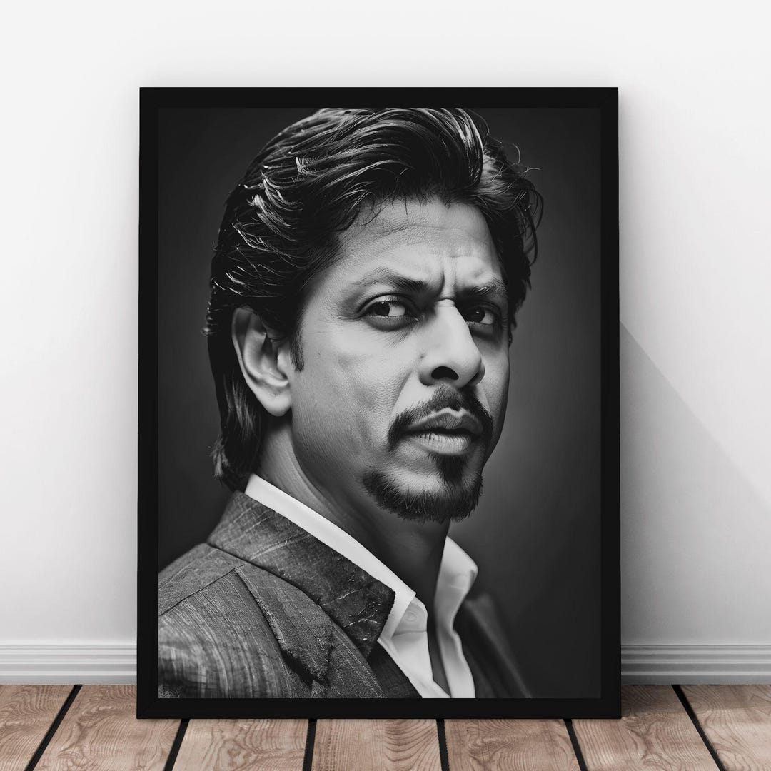 Shah Rukh Khan Poster, Bollywood Icon Print, Classic Movie Star Art ...