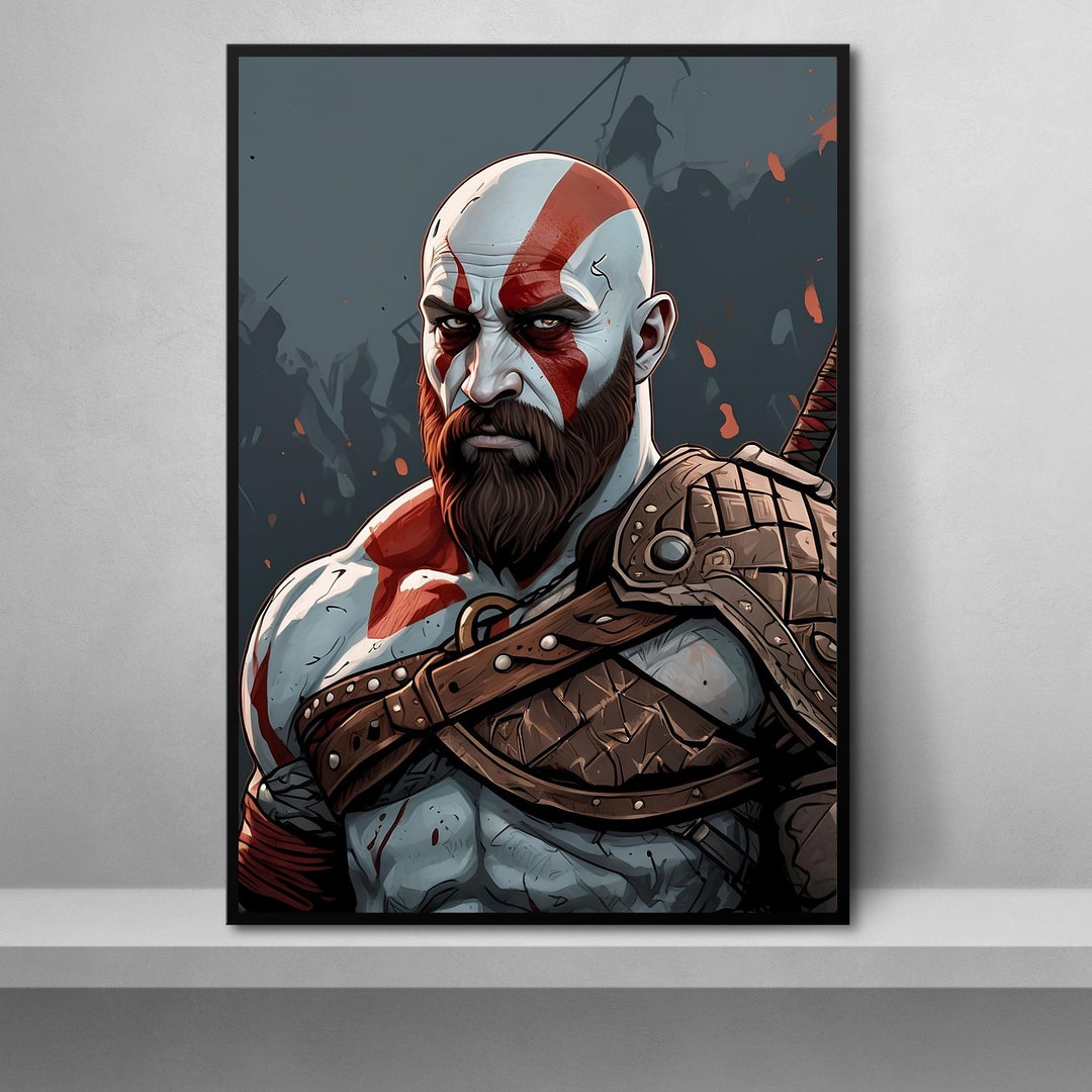 Tribal Warrior Print, Medieval Fantasy Illustration, Berserker Portrait ...