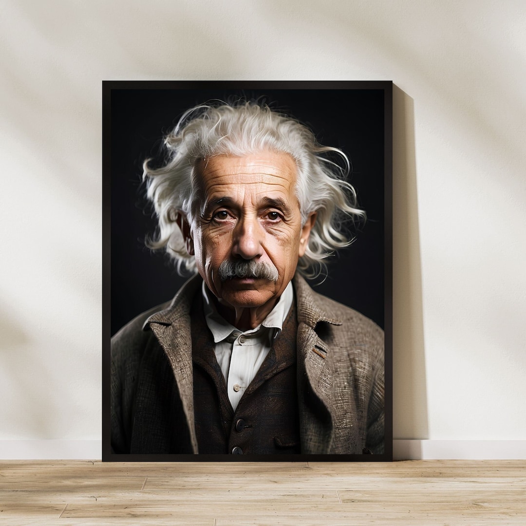 Albert Einstein Portrait Print, Science Poster, Home Office Wall Art ...