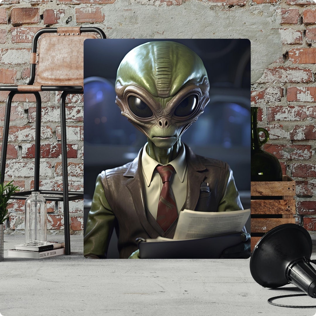 Alien Wall Art Print, Extraterrestrial Poster, Area 51 Decor, Cool ET ...