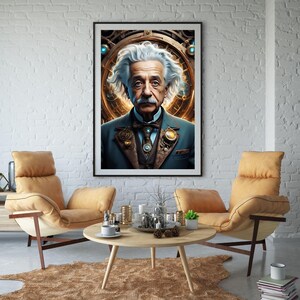 Albert Einstein Digital Print, Science Lover Gift Idea, Physics Wall Art, Genius Physicist ...