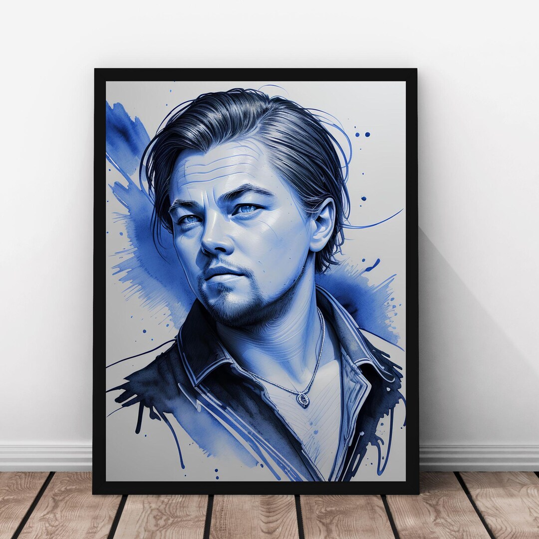 Leonardo Dicaprio Portrait, Movie Lover Gift, Film Wall Art Poster ...