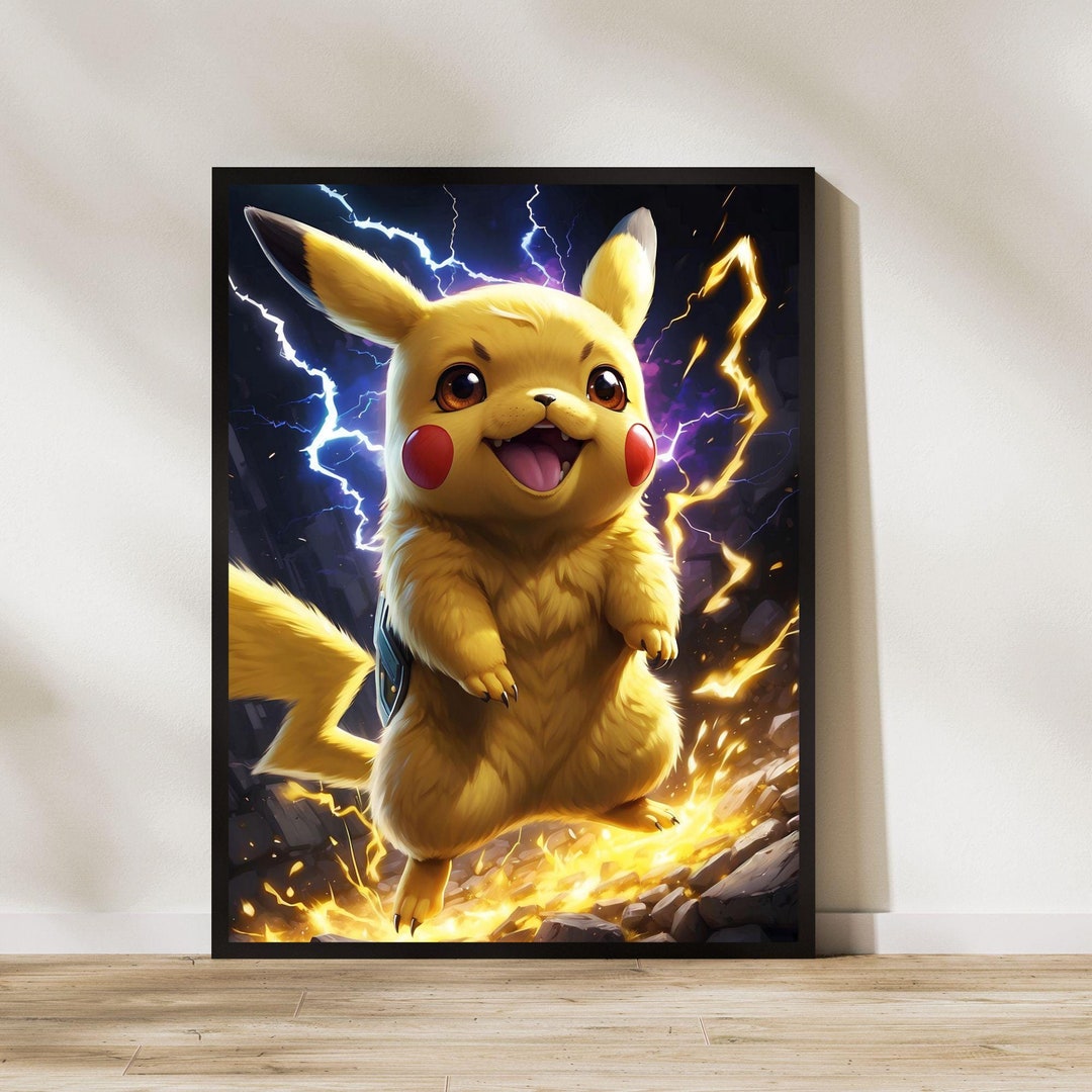 Game Boy Pikachu Art Print: Retro Gaming Wall Decor (digital Download ...