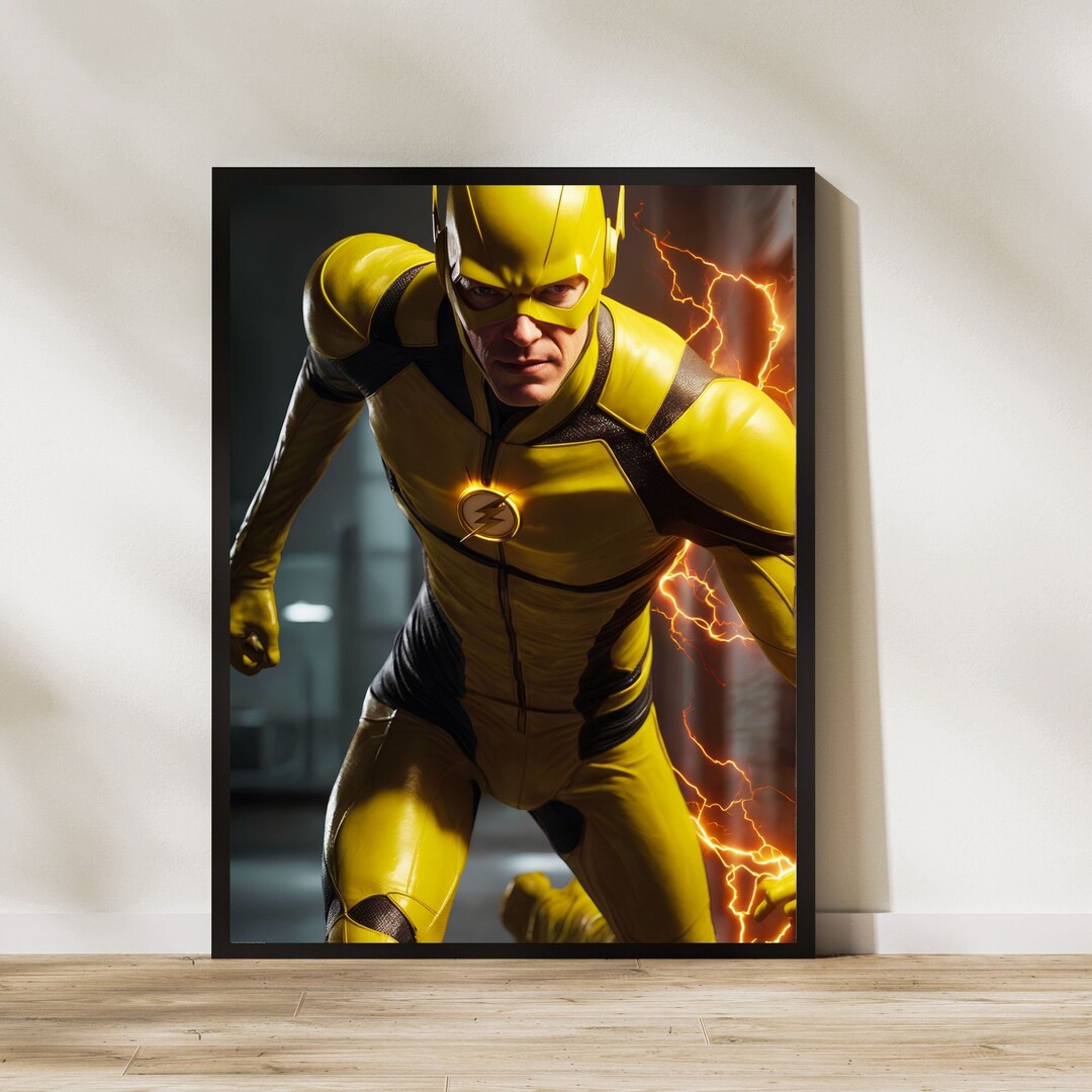 The Flash Digital Art Print, DC Comics Superhero Decor, Justice League ...