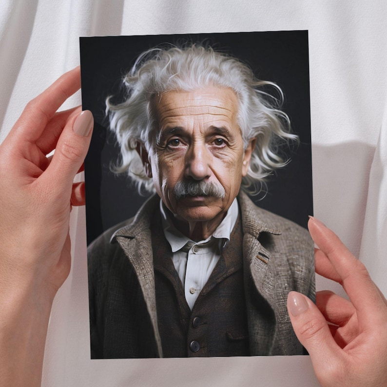 Albert Einstein Portrait Print: Science Physics Wall Art (digital ...