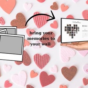 Custom Canvas Heart Frame Calendar,valentines Day, Gallery Canvas Wraps ...